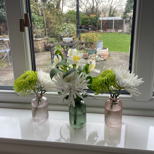 Summer Shades Glass Bud Vase Assortment Wedding Table Flower Bottle ...