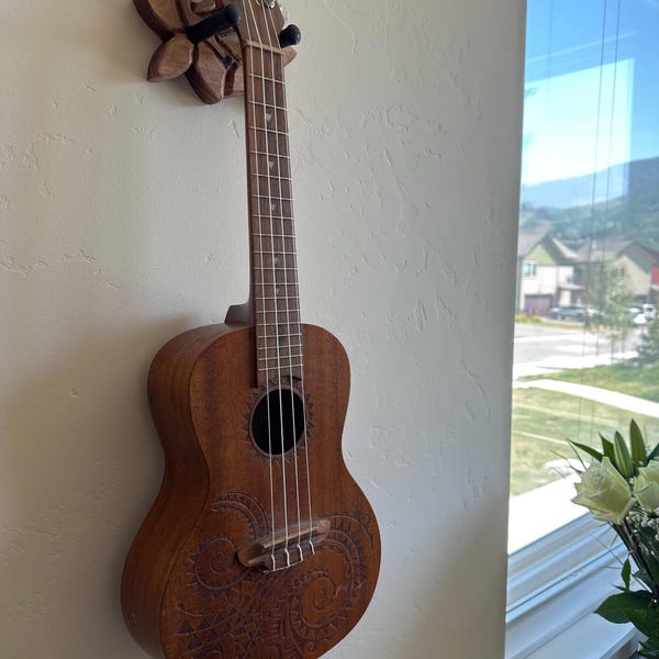 Unique Flower Ukulele Wall Mount Handmade Artisanal Rustic - Etsy