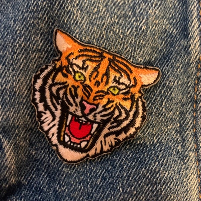 Tiger Head Patch, Iron On, Embroidered Patches, Roar, Feminist ...
