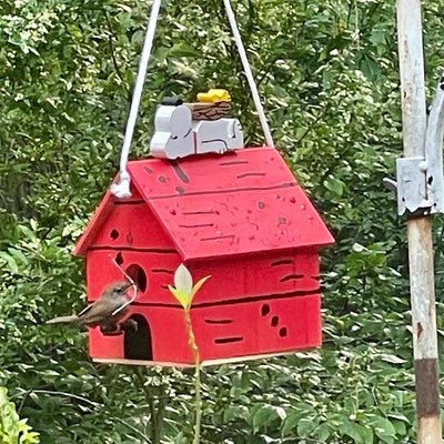 Snoopy Woodstock Birdhouse Dog House Charlie Brown Handmade Bird - Etsy