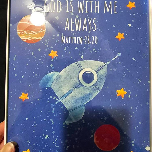 Printable Bible Verse Wall Art Set, Digital Download, Space Themed ...