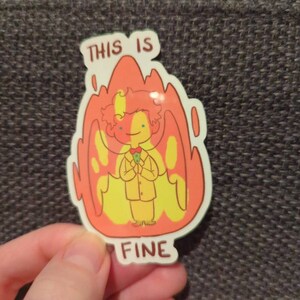 Aziraphale 'THIS IS FINE' 3 Inch Sticker - Etsy