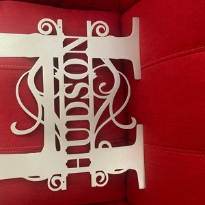 Split Letter Monogram-metal Sign-door Hanger-family Sign-housewarming ...