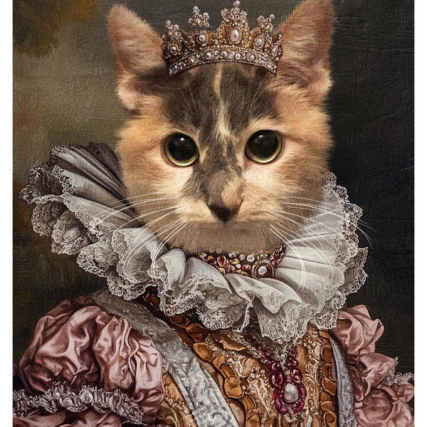 Custom Royal Cat Portrait, Renaissance Cat Painting, Pet Lovers Gift ...