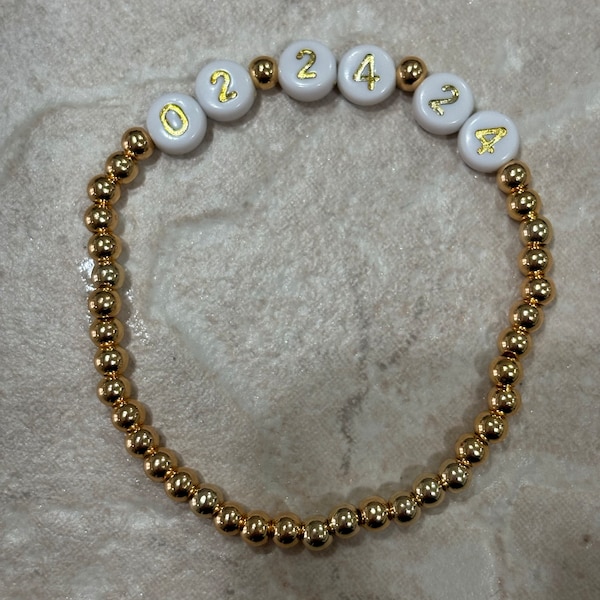 The Number Bracelet | Date Bracelet | Beaded Number Bracelet ...