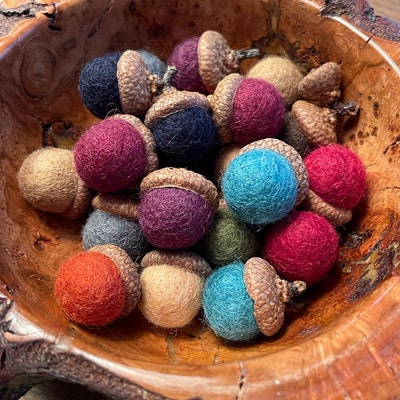 Wool Felted Acorns Every Color Harvest Collection Fall Decor Handmade ...