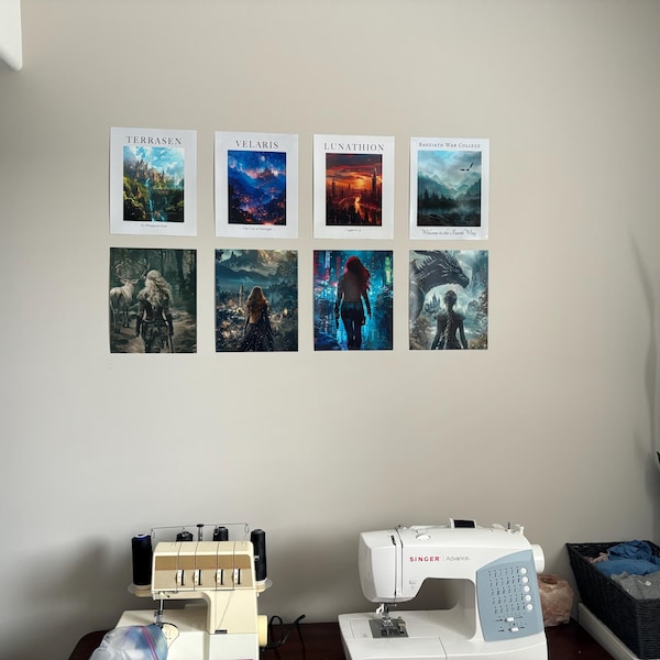 Fantasy Book Leading Ladies Art Prints: Romantasy Library Decor ...