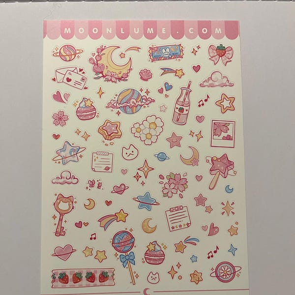Starry Night Paint UI Holographic Vinyl Sticker - Cute Waterproof ...