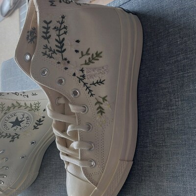 Converse Custom Floral Embroidery / Converse Custom Name / Gift for ...