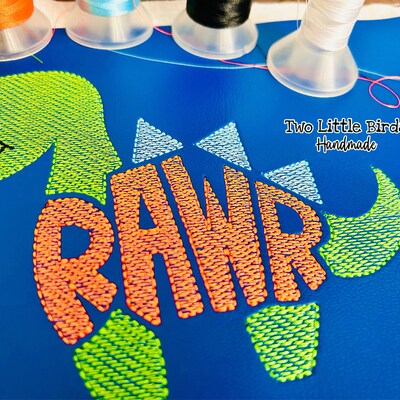BUNDLE Girl and Boy RAWR Dinosaur Sketch Machine Embroidery Design File ...