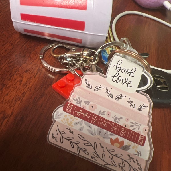 Book Stack Keychain Bookish Keychain Bookish Gifts Acrylic Keychain ...