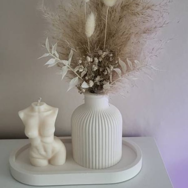 Oval Neutral Decorative Tray | Concrete | Trinket Tray | Bathroom Tray ...