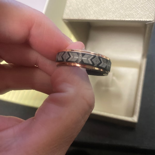 Engraved Tungsten Ring, Native American Ring, Southwestern Ring, Men's ...