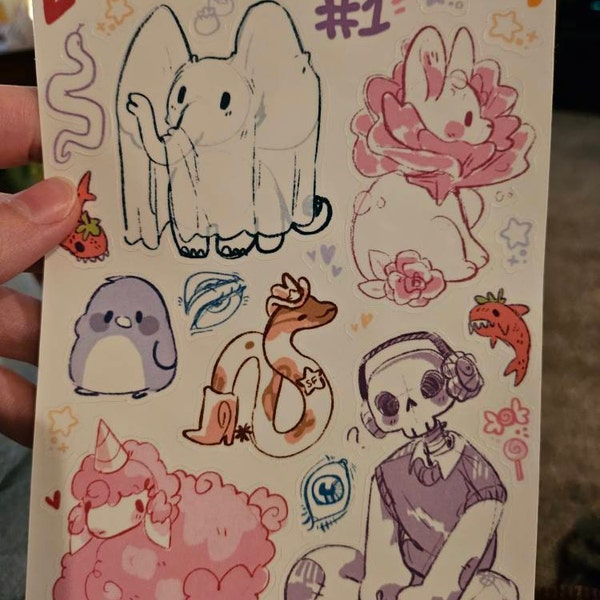 Live Stream Doodles Sticker Sheet #1 - Etsy