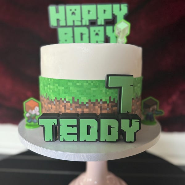 Video Game Pixels Edible Cake Wrap or Gamer Birthday Cake Topper - Etsy