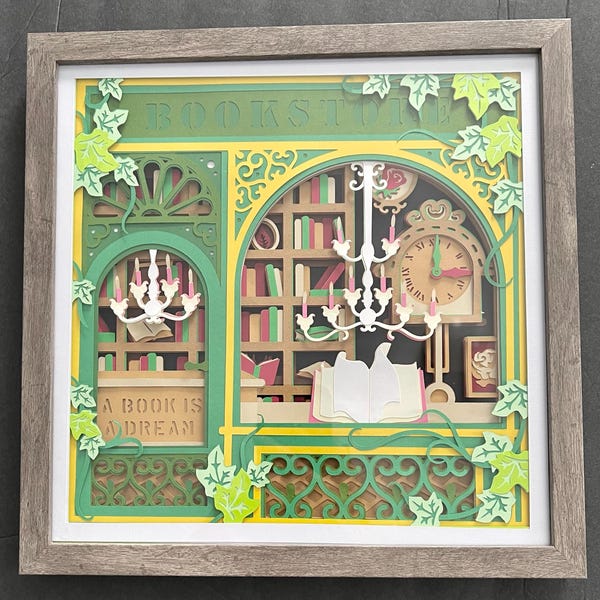 3D SVG Book Store Shadow Box, Books 3D Svg, Reading 3d Svg, Books ...