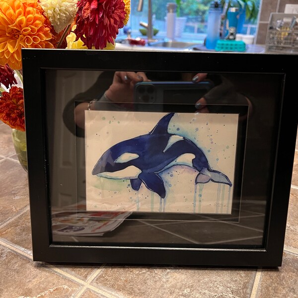 Killer Whale Orca Watercolor Art Print, Whale Art, Whale Painting, Orca ...