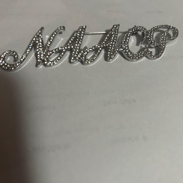 Handmade Bling-bling Stones Name Pins,personalised Script Letters Lapel ...