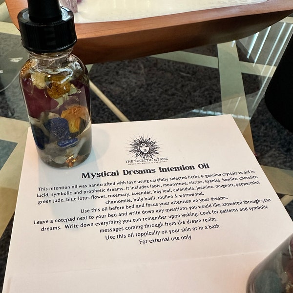 Mystical Dreams Botanical & Crystal Infused Oil- Intention Oil ...