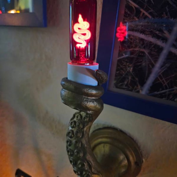 Crescent Moon and Snake Light Bulb Bundle | E27 Red Light Globe ...