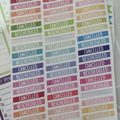 CANCELLED Stickers. RESCHEDULED Stickers. Planner Stickers. - Etsy