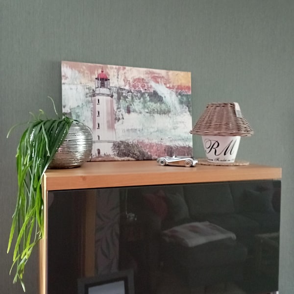 MEERWEH DUO Maritimes Bild auf Holz Leinwand Kunstdruck Meer Ostsee Nordsee Möwen Wanddeko ...