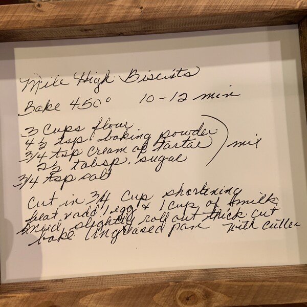 Custom Wood Framed Printed Family Recipe Kitchen Sign - Etsy