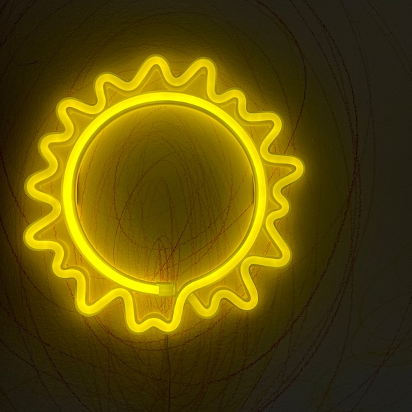 Sun Mini Yellow Neon Light USB- Dimmer / Dimmable- Wall Light ...
