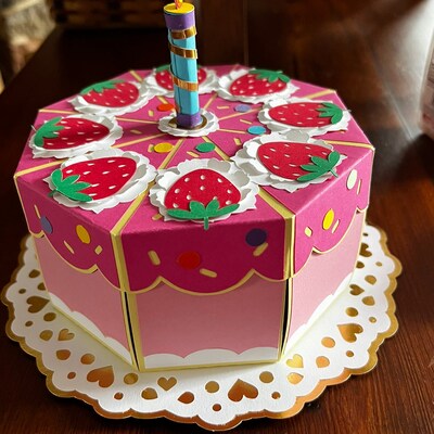 BIRTHDAY CAKE 3D SVG Explosion Box Instant Download Project for Cricut ...