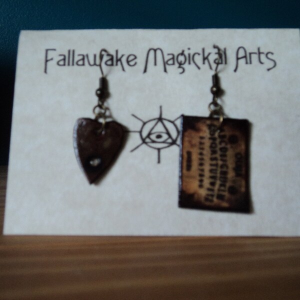Mini Vintage Ouija Board Good Bye V20 Dangle Earrings Wiccan Pagan Goth ...