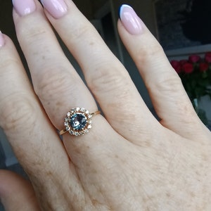 14k Solid Yellow Gold Simple Diamond Promise Ring for Her | Etsy