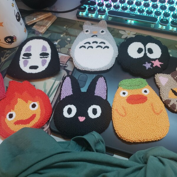 Bow Punch Needle Mug Rug Coaster Coquette Bow Tufted Cup Coasters ...