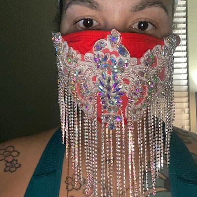 Rhinestone Face Mask Applique Diamond Face Mask DIY Applique BO-48 - Etsy