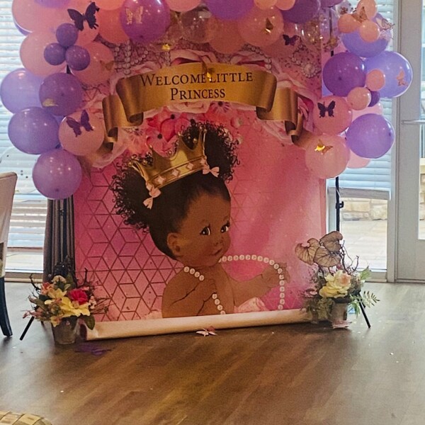 Baby Shower Backdrop, Princess Backdrop, 1st Birthday Backdrop,royalty ...