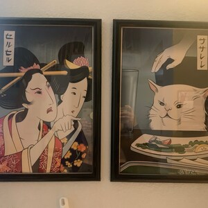 Longcat Vs. Tacgnol Ukiyo-e Style Set of 2 Giclee Prints - Etsy