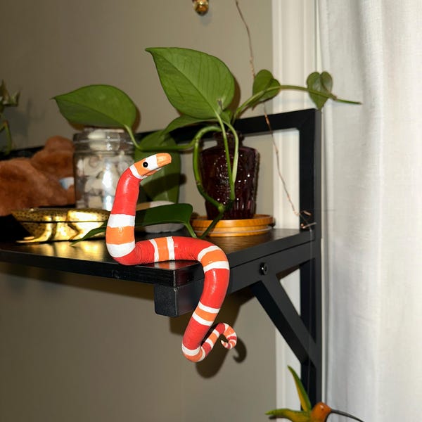 1 Snake Sculpture, or Bookcase Snake, or Planter Snake, or Table Top ...