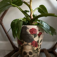 Crow Flowerpots, Fall Decor, Halloween Gift, Skull Plant Pot, Skull Art ...