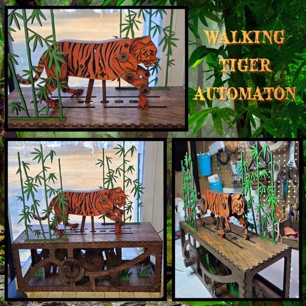 DIGITAL FILE - Walking Tiger Automata - Laser Cutter Files ...