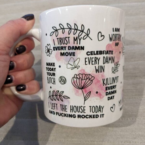 Positive Mindset Mug, Mug Positive, Mental Health Awareness, Daily ...