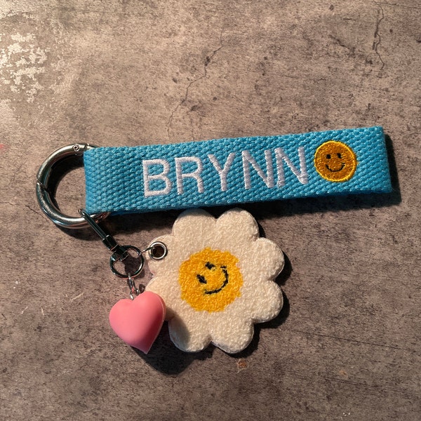 Flowers Personalized Name Tag, Lovely Custom Key Chain, Bag Name Tag ...