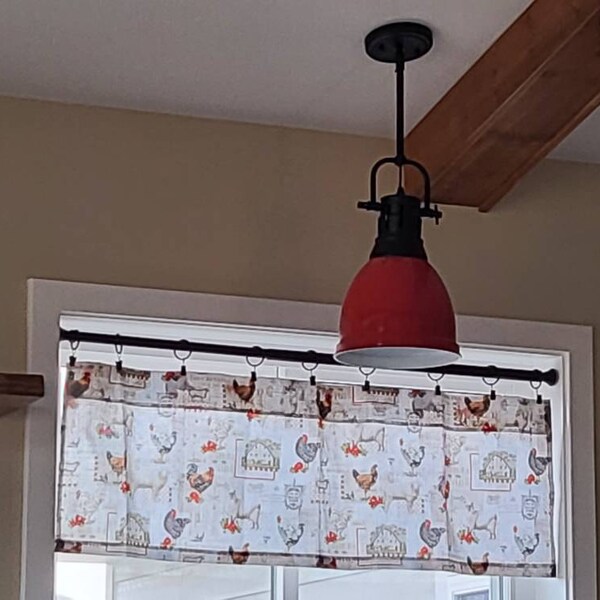 Holstein Cow Pig Barnyard Animals Farm House Kitchen Curtain Topper ...