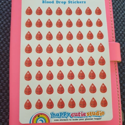 64 Cute Blood Drop/blood Test Planner Stickers - Etsy UK