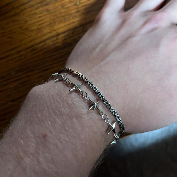 925 Sterling Silver Flat King Chain Bracelet, Real Silver Byzantine ...
