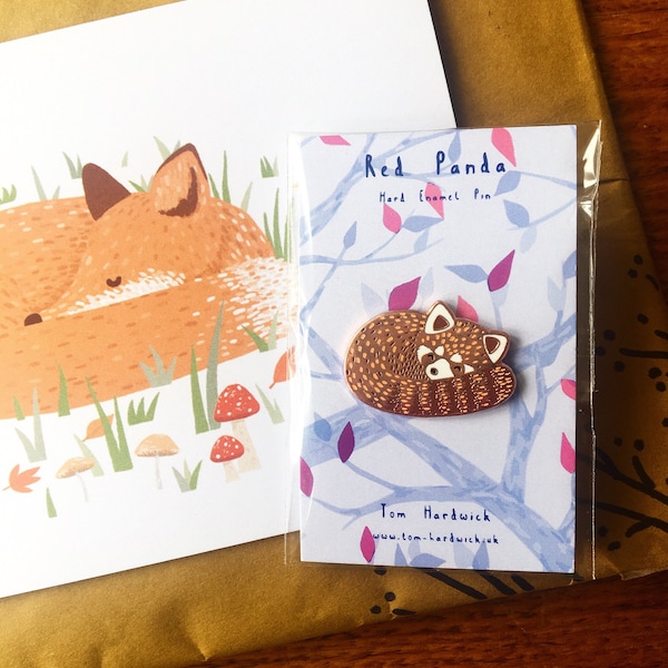 Red Panda Enamel Pin - Cute Animal Pin, Pin Badge, Hard Enamel Pin ...