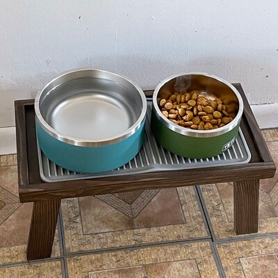Tall Bowl Stand Elevated Dog Bowl Feeder Raised Dog Feeder Dog Lick Mat ...