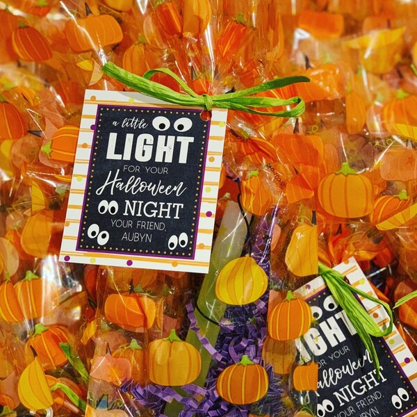 Halloween Glow Stick Tags · Halloween Class Treats · Personalized Treat ...
