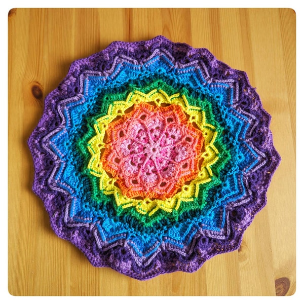 Crochet Mandala Pattern: Rainbow Chakra Doily Tutorial (PDF Download ...