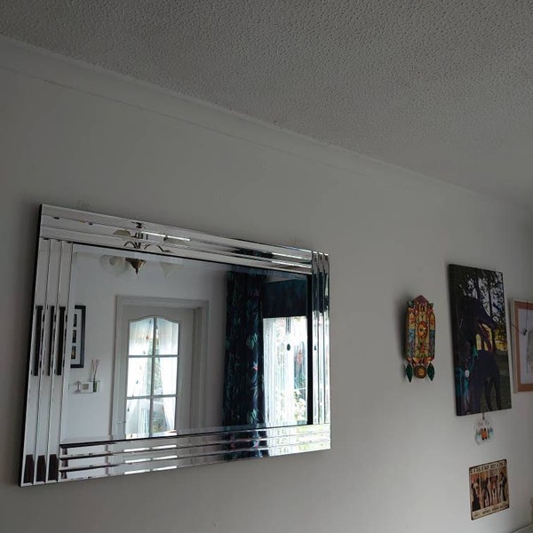 Art Deco Venetian Glass Framed Mirror 90cm X 60cm - Etsy