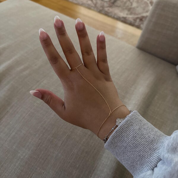 14K Gold Glitter Chain Y Drop Necklace, Flat Link Chain Y-drop Chain ...