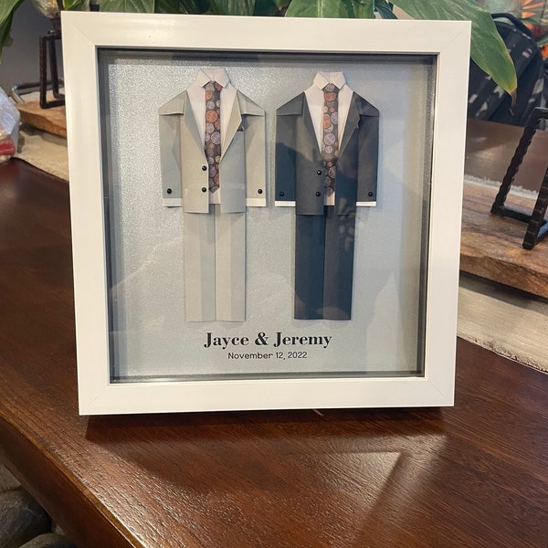 Two Groom's Wdding Frame / Personalised Gay Wedding Gift / Anniversary ...